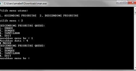 ALGORITMA PEMROGRAMAN STRUKTUR DATA PROGRAM ENQUEUE DAN DEQUEUE DENGAN PRIORITAS