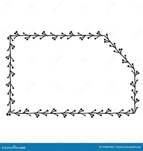 Snip Single Corner Rectangle Flower Frame Stock Vector Illustration