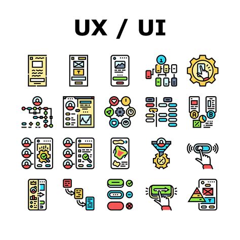 Ui Ux Design Agency User Develop Icons Set Vector Vector Art At Vecteezy