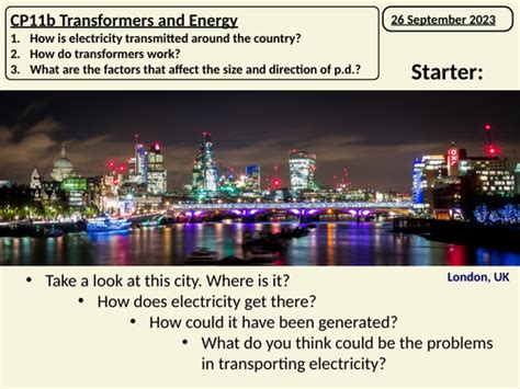 Ks4 Gcse Physics Edexcel Cp11b Transformers And Energy Lesson Bundle