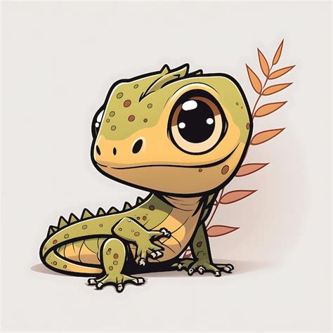 Premium Photo Kawaii Lizard Anime Art Style