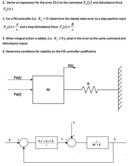 1 derive an expression for the error e s to the command x s and