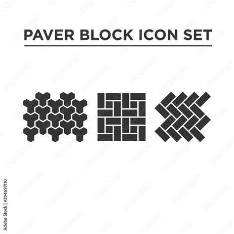 Paving Block Concrete Pavers Block Icon Set Paving Logo Stock Vector Adobe Stock