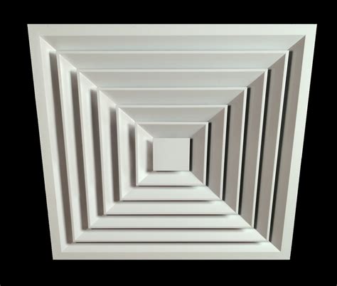 Madel Dsq Fourway Square Anodised Diffusers Bim Object Free Bim