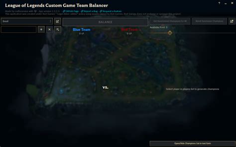 GitHub Craftersmine LeagueBalancer League Of Legends Closed Game Custom Game Team Balancer