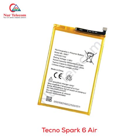 Buy Original Tecno Spark Air Battery Price In Bangladesh Nur Telecom