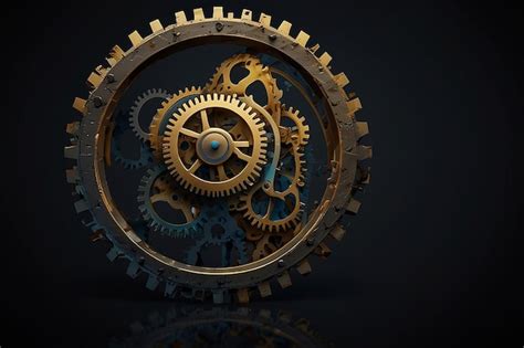 premium photo times complexity clock face with twisting gears