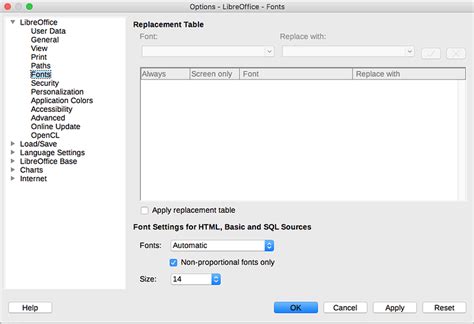 Change Default Font And Size In BASE English Ask LibreOffice