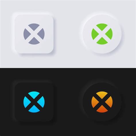 premium vector cross icon set multicolor neumorphism button soft ui