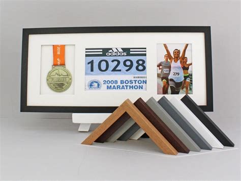 Marathon Medal Display Frame Fits Bib 21x15cm And 7x5 Photo Real Wood