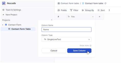Create A Contact Form Using The Self Hosted Nocodb And Gmail Smtp