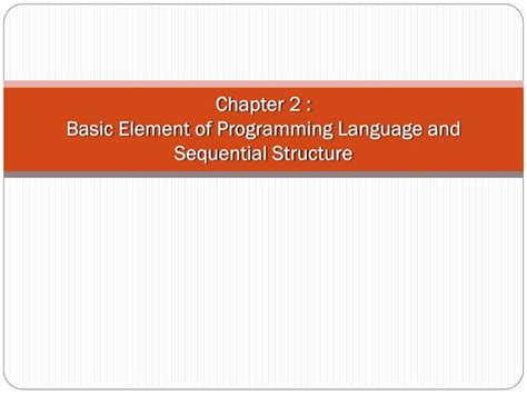 Chapter 2 Basic Element Of Programming Pdf