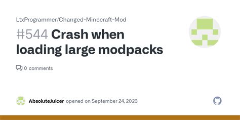 Crash When Loading Large Modpacks Issue LtxProgrammer Changed Minecraft Mod GitHub