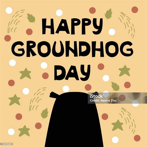 행복한 그라운드호그 데이 그라운드호그 눈 점이 있는 트렌디한 추상 예술 템플릿 소셜 미디어 이야기 배너 초대 카드 포스터 인사말 카드 웹 사이트 헤더에 대 한 평면 배경