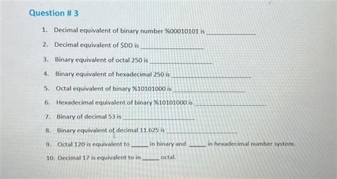 solved 1 decimal equivalent of binary number 00010101 is