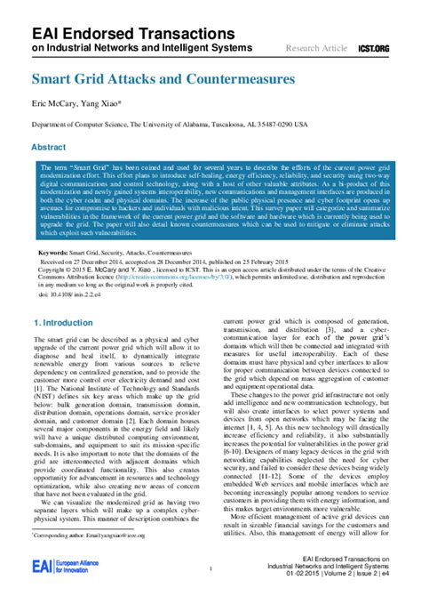 Pdf Smart Grid Attacks And Countermeasures