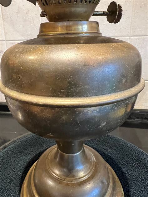 Vintage Brass Kerosene Oil Lamp With Base Etsy