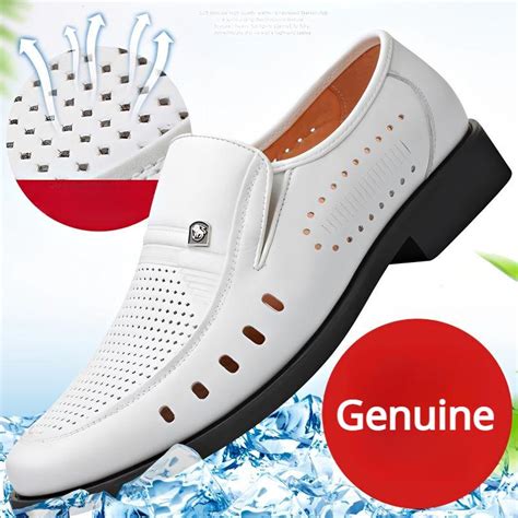 Leather Shoes Mens Summer Breathable Leather Sandals Thin Business