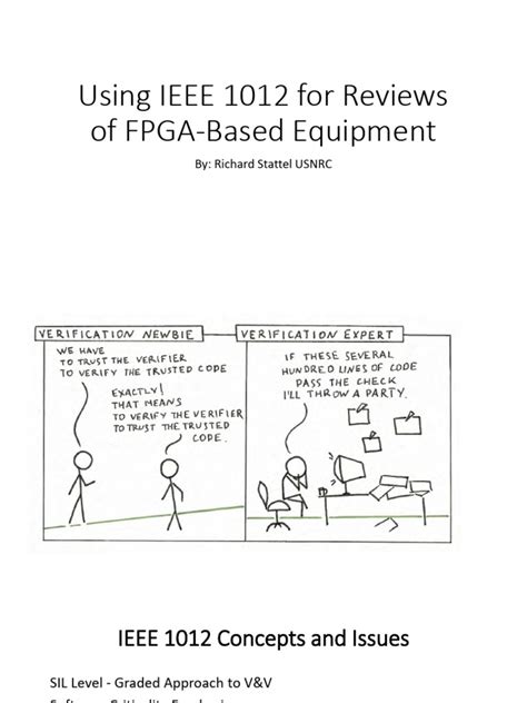 Using Ieee 1012 For Reviews Of Fpga Based Equipment Pdf Nuclear Regulatory Commission