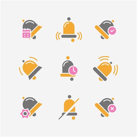Premium Vector Flat Notification Bell Icon Collection