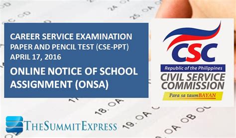 Babe Assignment ONSA For April 17 2016 Civil Service Exam CSE PPT Announced