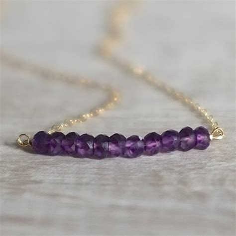 February Birthstone Real Amethyst Necklace By Gracie Collins