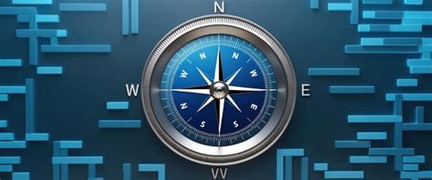 3d Compass Over A Blue Digital Code Background Symbolizing Navigation