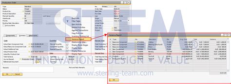 Variance Report In Sap Business One Production