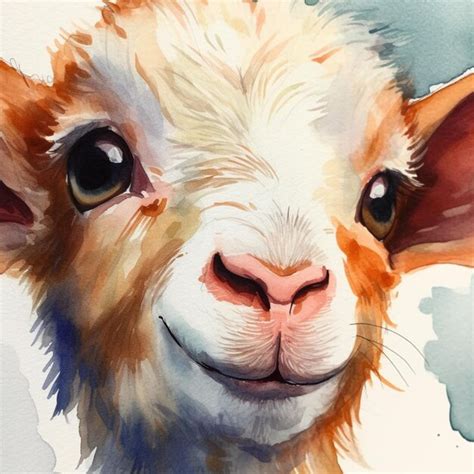 Premium Ai Image There Is A Painting Of A Goat With A Big Nose
