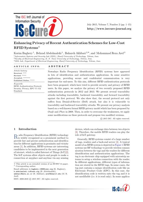 Pdf Enhancing Privacy Of Recent Authentication Schemes For Low Cost