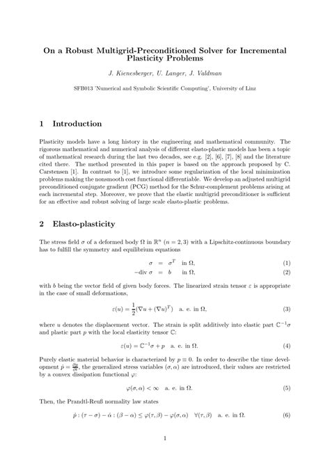 Pdf On A Robust Multigrid Preconditioned Solver For Incremental
