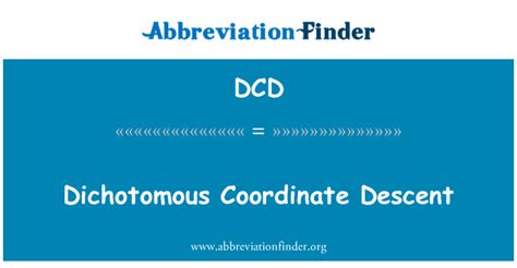 dcd stands for dichotomous coordinate descent abbreviation finder