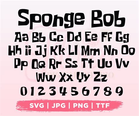 Spongebob Font Svg Spongebob Font Spongebob Svg Spongebob Etsy