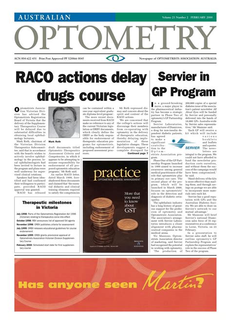 Kate Rasmussen S Folio Australian Optometry Newspaper Sample