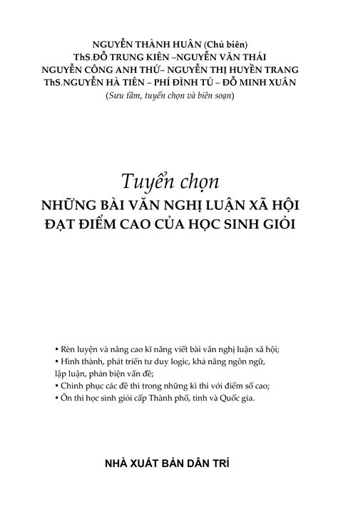 Sách Tuyển Chọn Những Bài Văn Nghị Luận Xã Hội Đạt Điểm Cao Của Fahasa Com