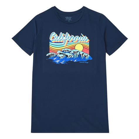 Californian Vintage Cali Wave T Shirt Midnight Blue Smallable