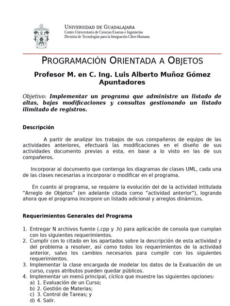 Actividad Vi Poo Pdf Objeto Informática Constructor Programación Orientada A Objetos