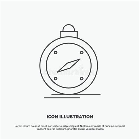 Compass Direction Navigation Gps Location Icon Line Vector Gray Symbol For Ui And Ux