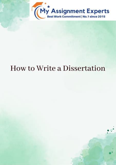 How To Write A Dissertation Pdf Pdf