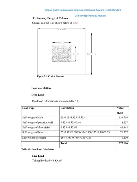 Preliminary Design Of Column Pdf Physical Sciences Civil Engineering