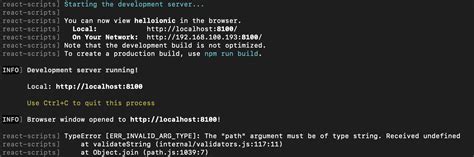 Ionic 5 React Ionic Serve Fails Ionic React Ionic Forum