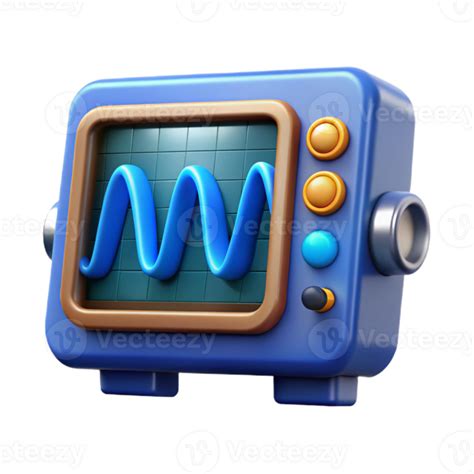 Elegant Abstract Entangled Electrons Waveform Visualization Blue Oscilloscope Isolated Original