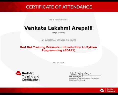 Venkata Lakshmi Arepalli On Linkedin Python Redhat