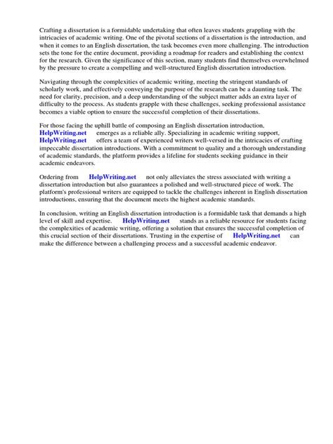 How To Write An English Dissertation Introduction Pdf Thesis Essays