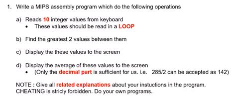 Solved 1 Write A Mips Assembly Program Which Do The