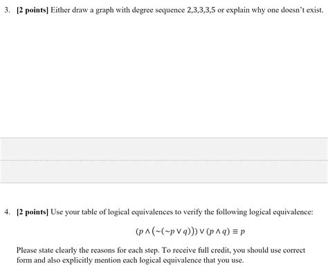 Solved 3 2 Points Either Draw A Graph With Degree
