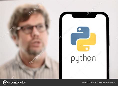 Photo Illustration Logo Python Displayed Smartphone Ceo Guido Van