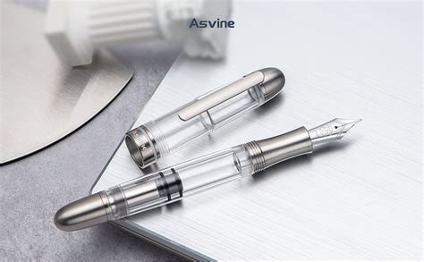 Asvine P36 Titanium Fountain Pen Piston Filling Irdium Mediun Nib