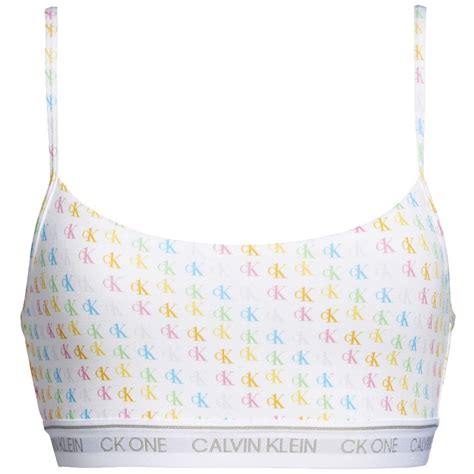 Ck One Cotton Modal Blend Bralette Pride Colours Mini Ck1 Logo Print