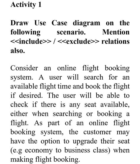 Solved Activity Draw Use Case Diagram On The Following Chegg